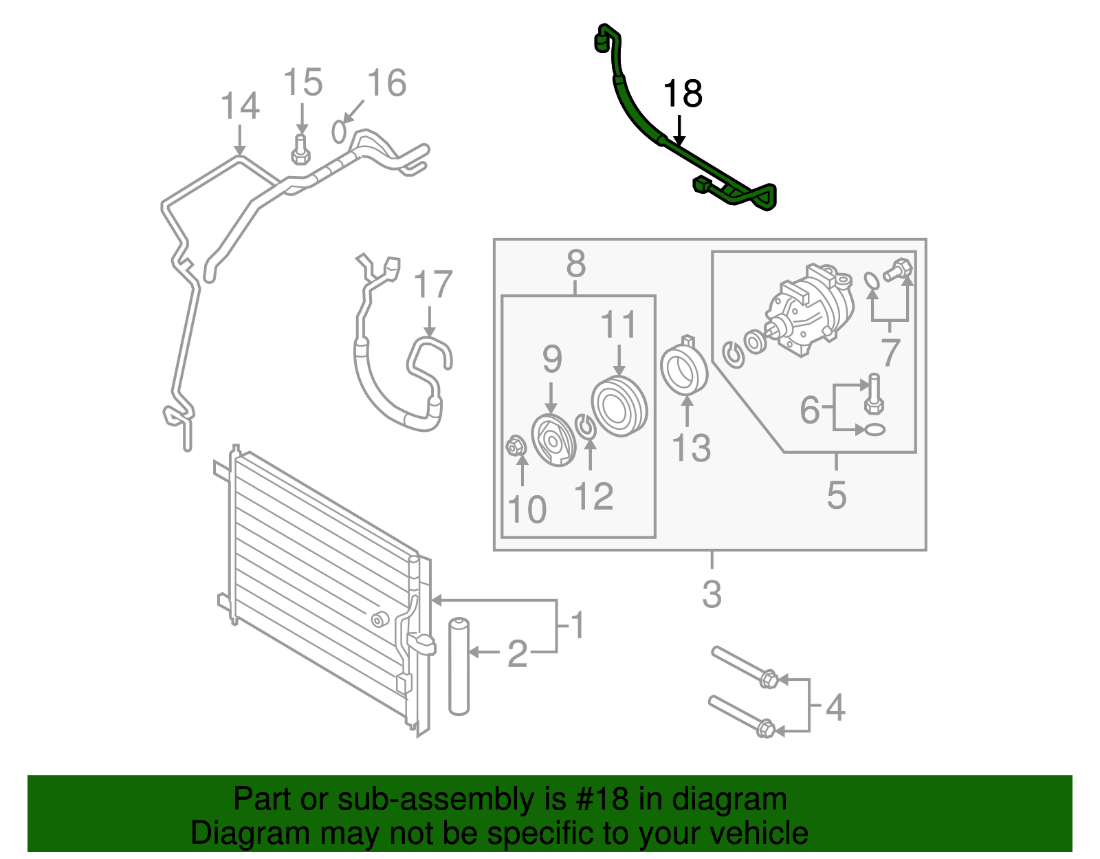 OEM GM Air Conditioning Hose Assembly For 2009-2011 GM - Part No ...
