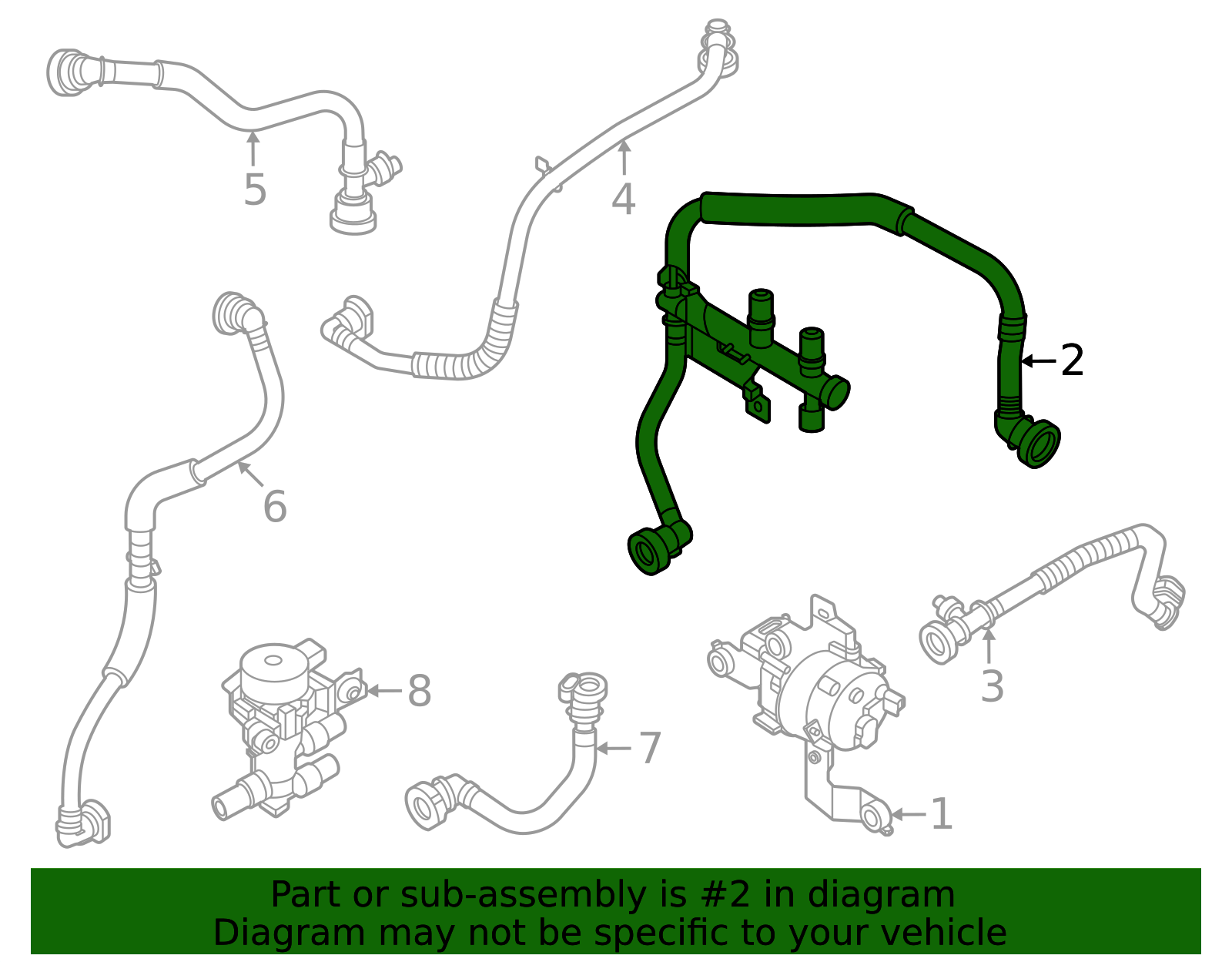 2024-2025 Hyundai Kona Electric Inlet Hose 254P4-BF000 | QuirkParts