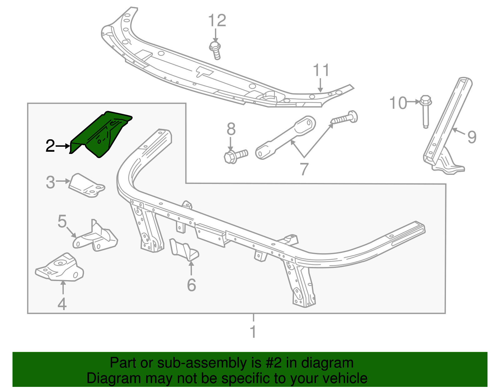 2016-2020 Cadillac CT6 Driver Side Front End Upper Tie Bar Extension ...