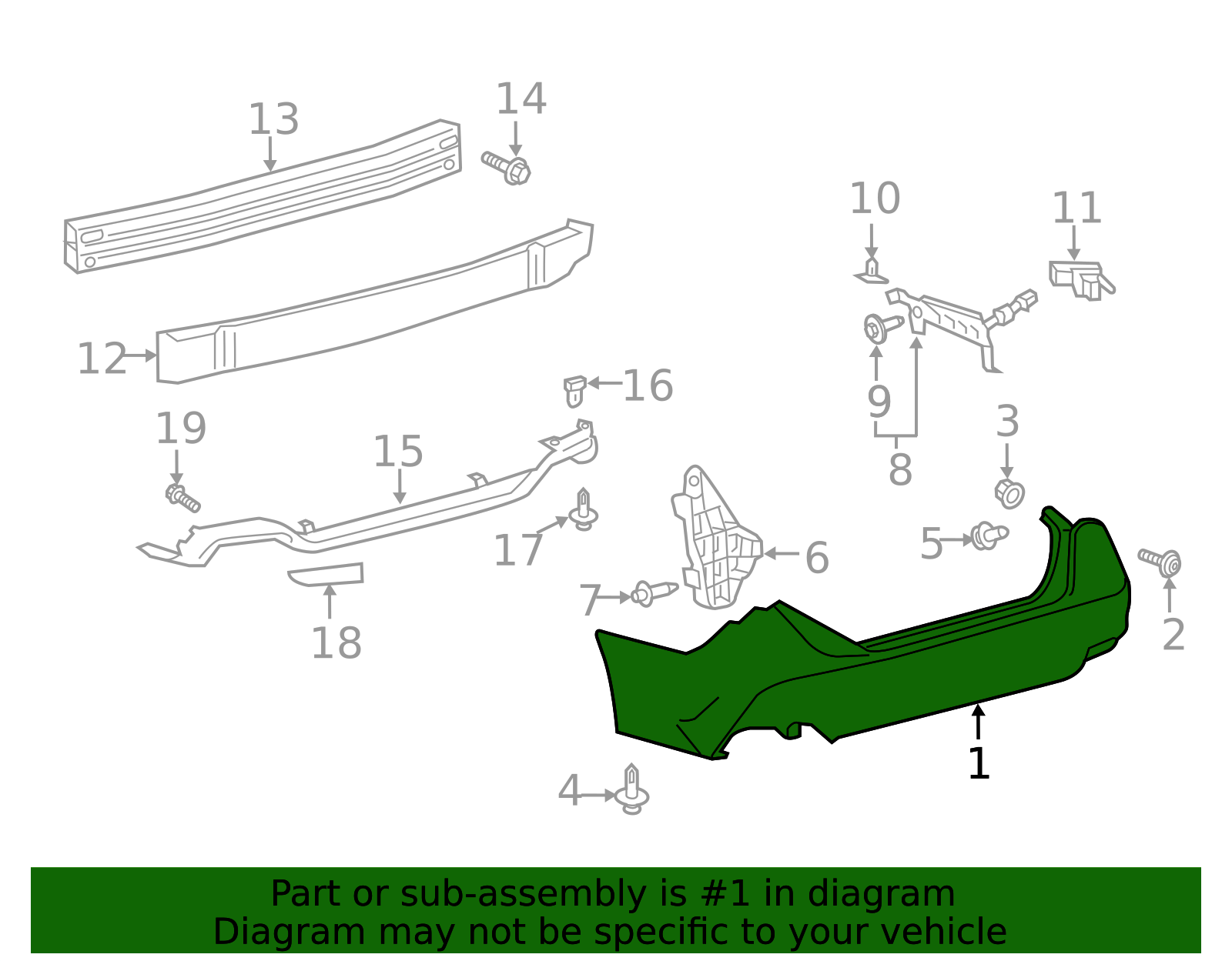 52159-07903 - Cover Rear Bumper L 2019-2022 Toyota Avalon | Longo ...