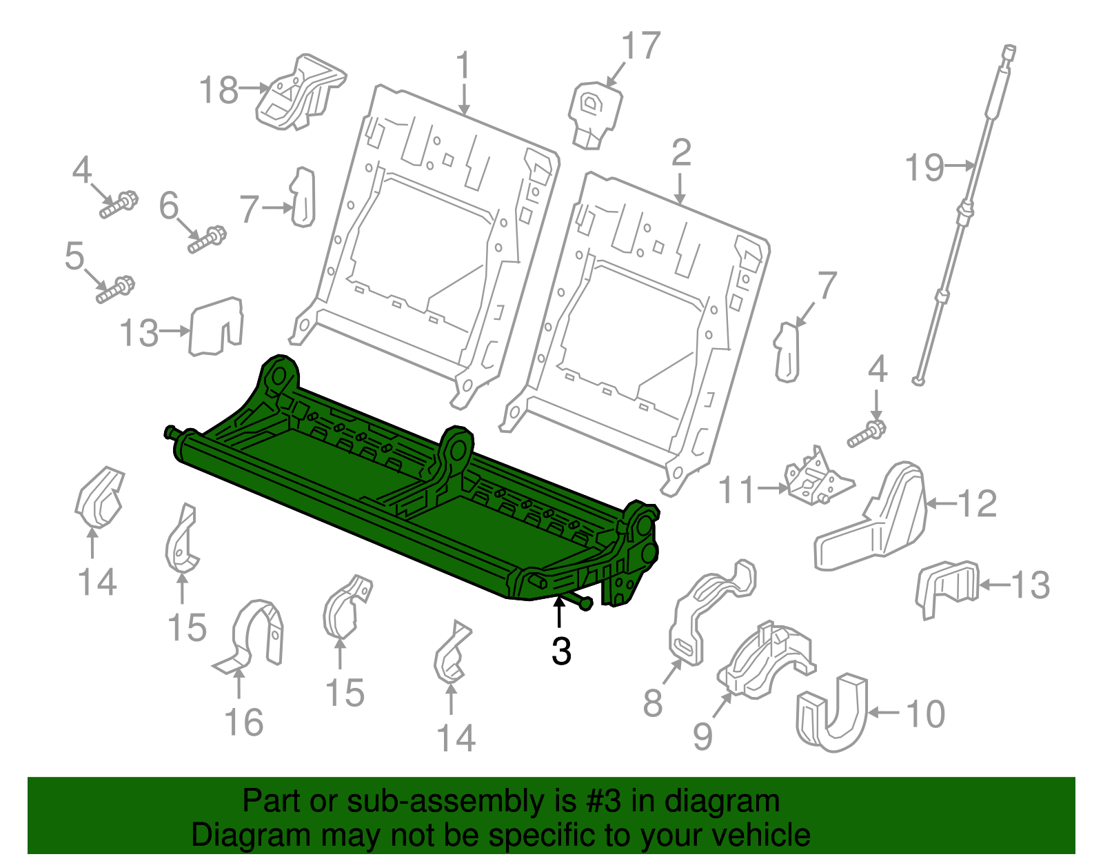 2018-2024 Volkswagen Tiguan Seat Frame 5NN-888-111-A | VW Direct Auto Parts