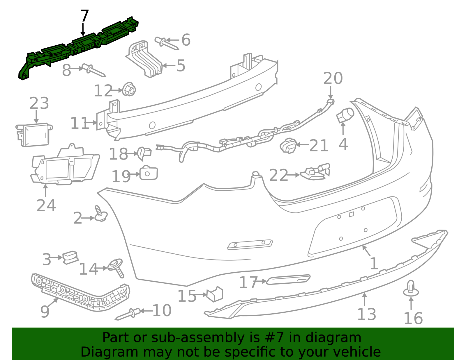 2013-2016 Chevrolet Rear Bumper Fascia Center Bracket 22934598 ...