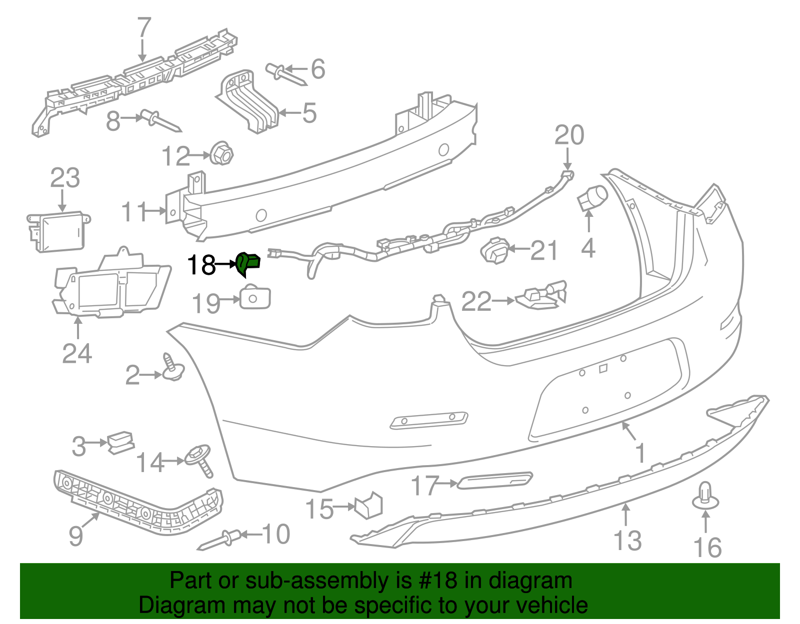 23202663 - Primed Rear Park Assist Sensor Kit with Decoupling Ring 2010 ...