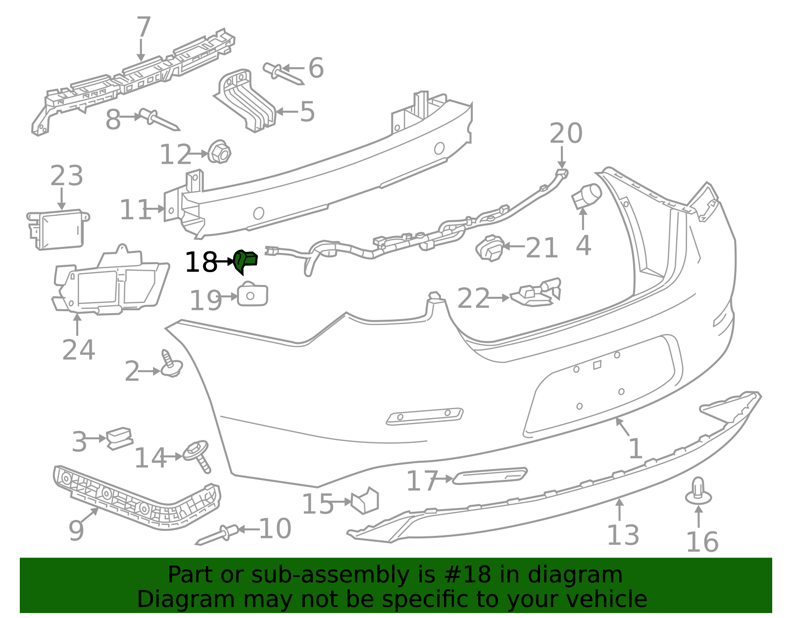 2010-2019 GM Primed Rear Park Assist Sensor Kit with Decoupling Ring ...