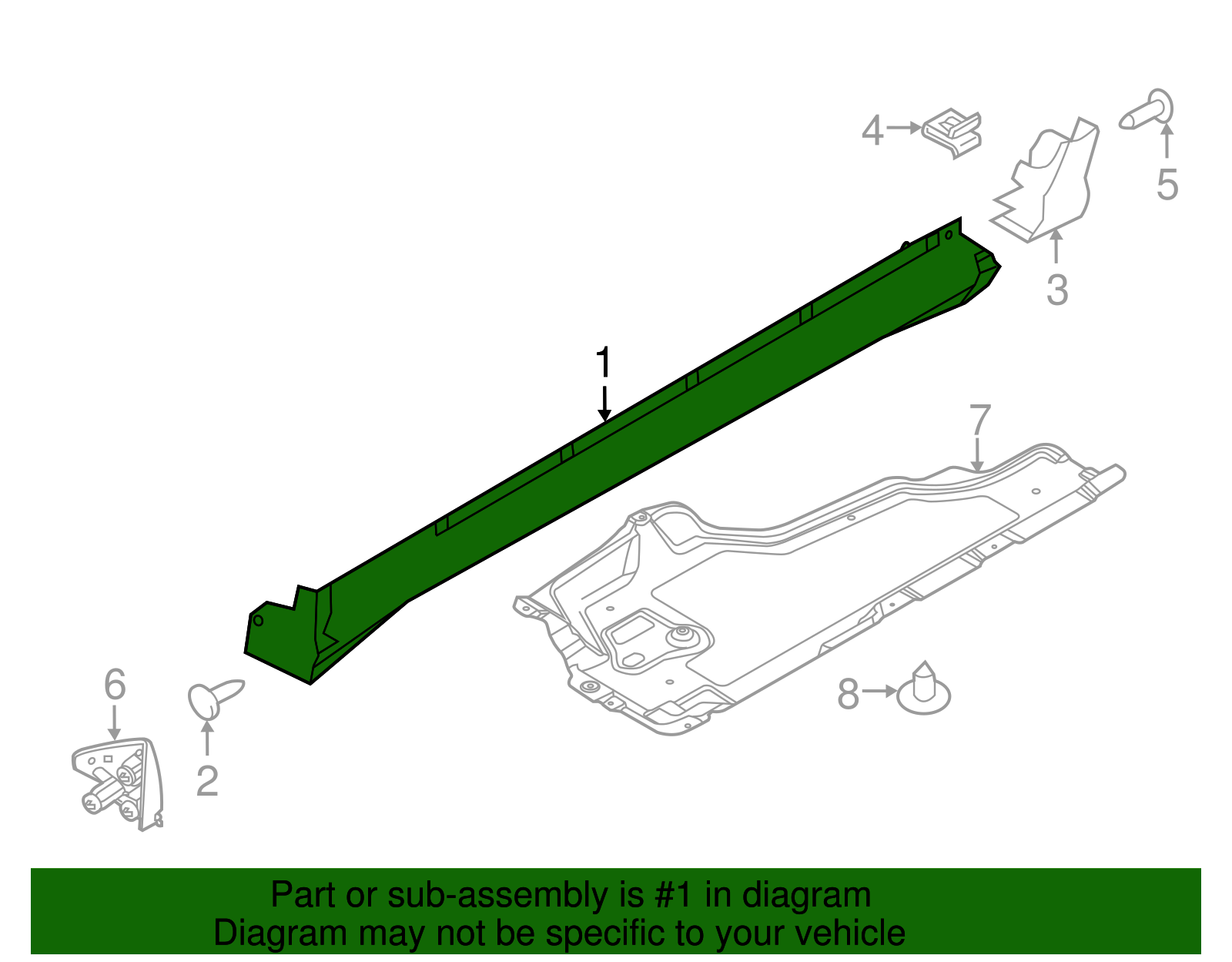 2011-2014 Ford Edge Rocker Molding DT4Z-78101A04-AA | QuirkParts