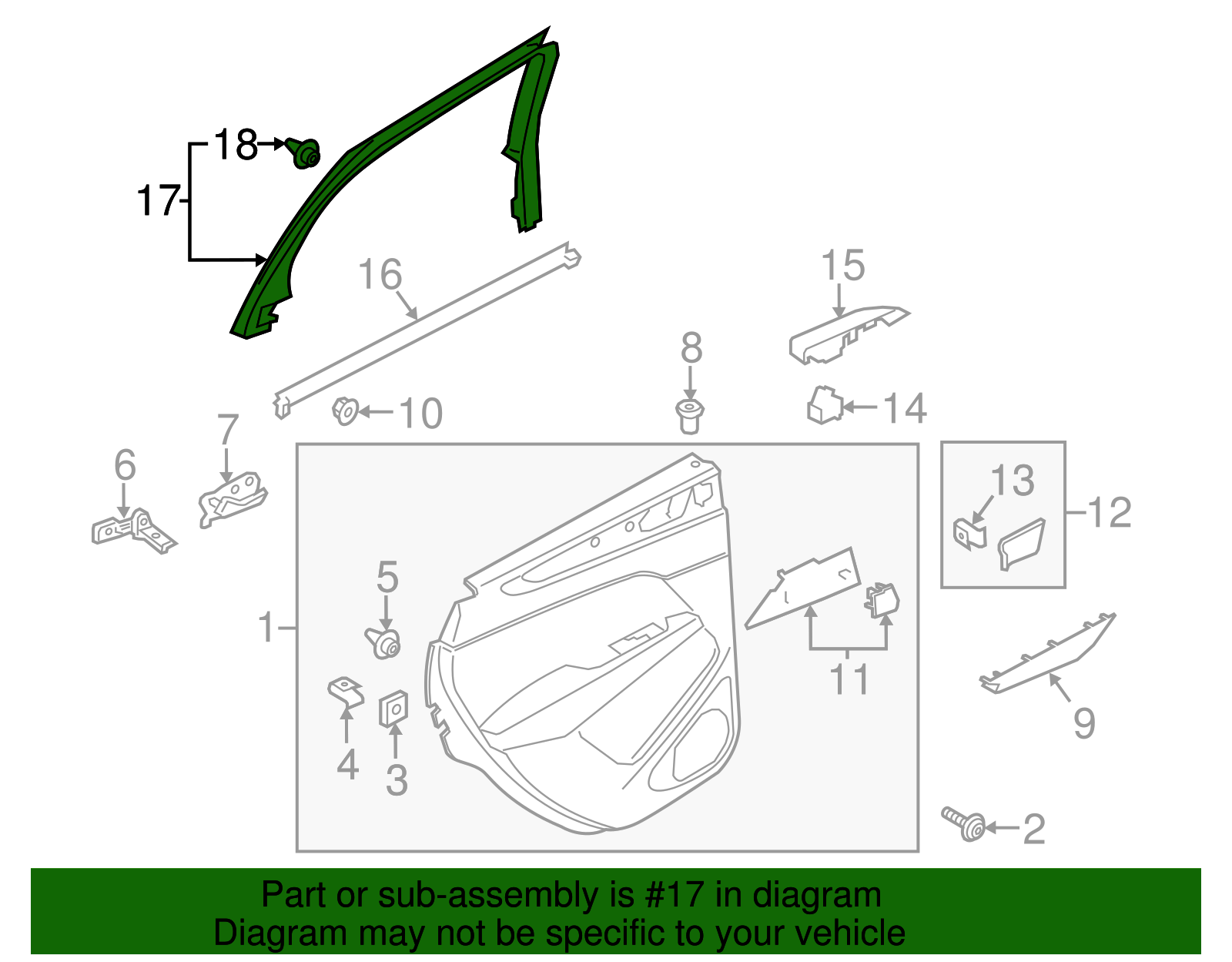 EJ7Z-7800014-AC - Window Molding 2015-2019 Lincoln MKC | Big 3 Auto Parts
