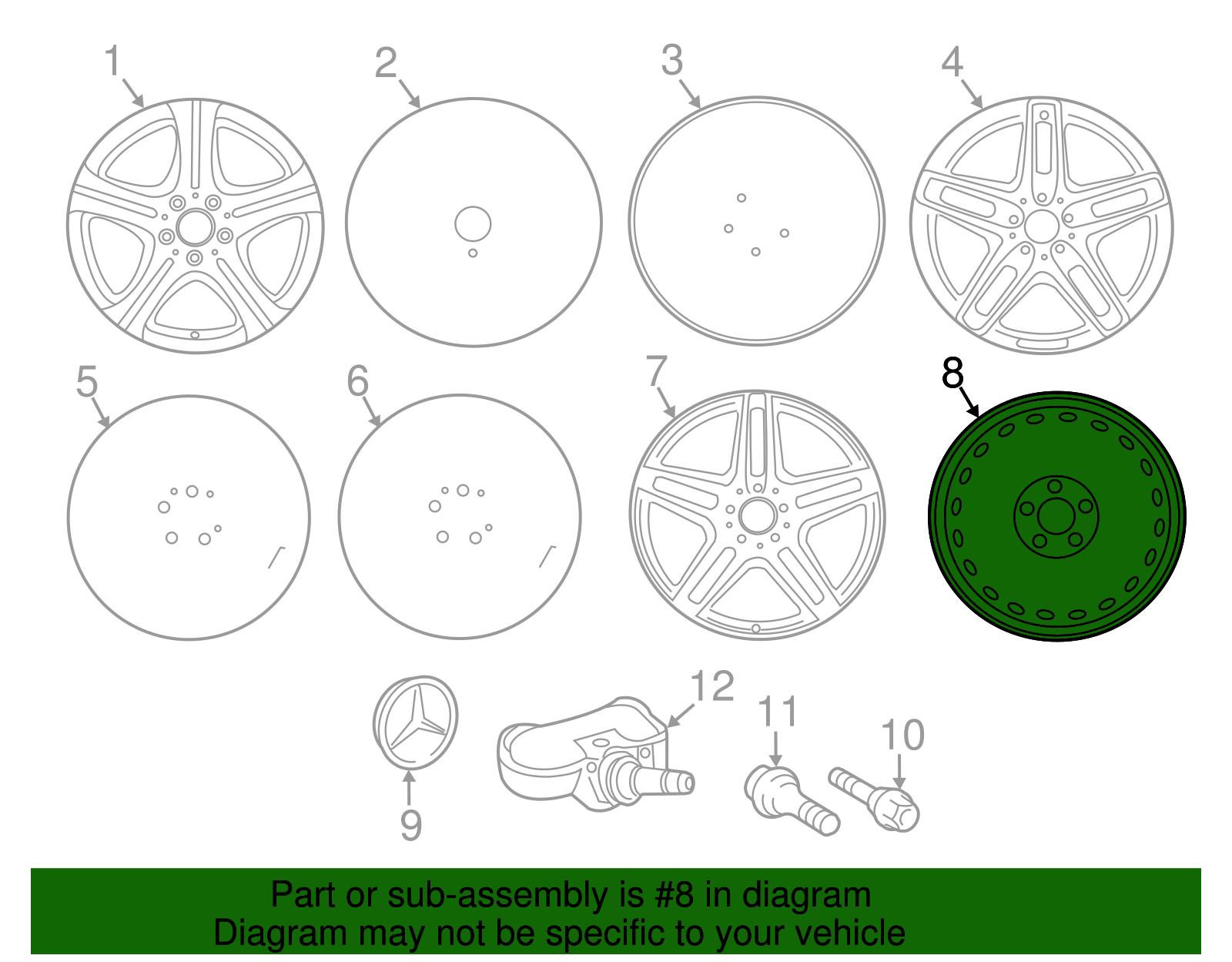 212-400-42-00 - Wheel Spare (19 Inch) 2011-2021 Mercedes-Benz ...