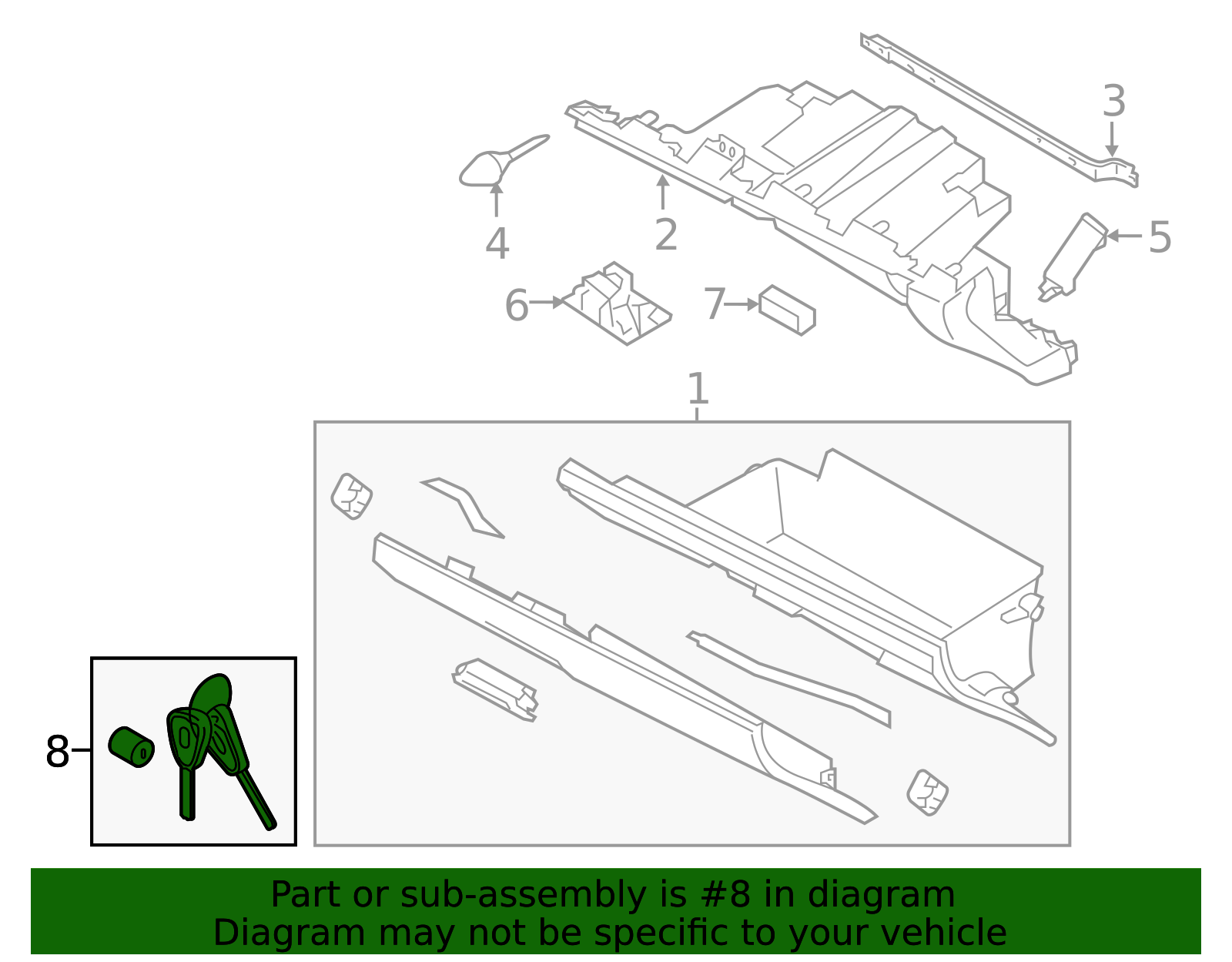 57494AL01A - 2015-2024 Subaru - Cylinder & Keys | Subaru Parts HQ