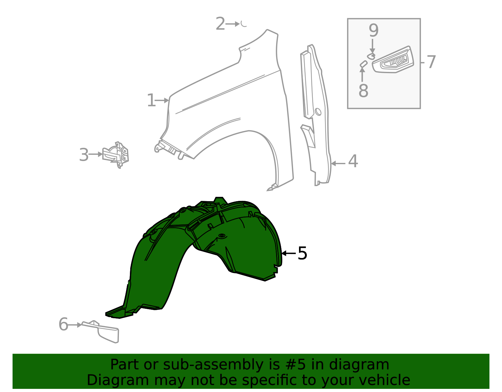 84856825 - Fender Liner 2021-2024 GMC | Chevrolet Parts Canada