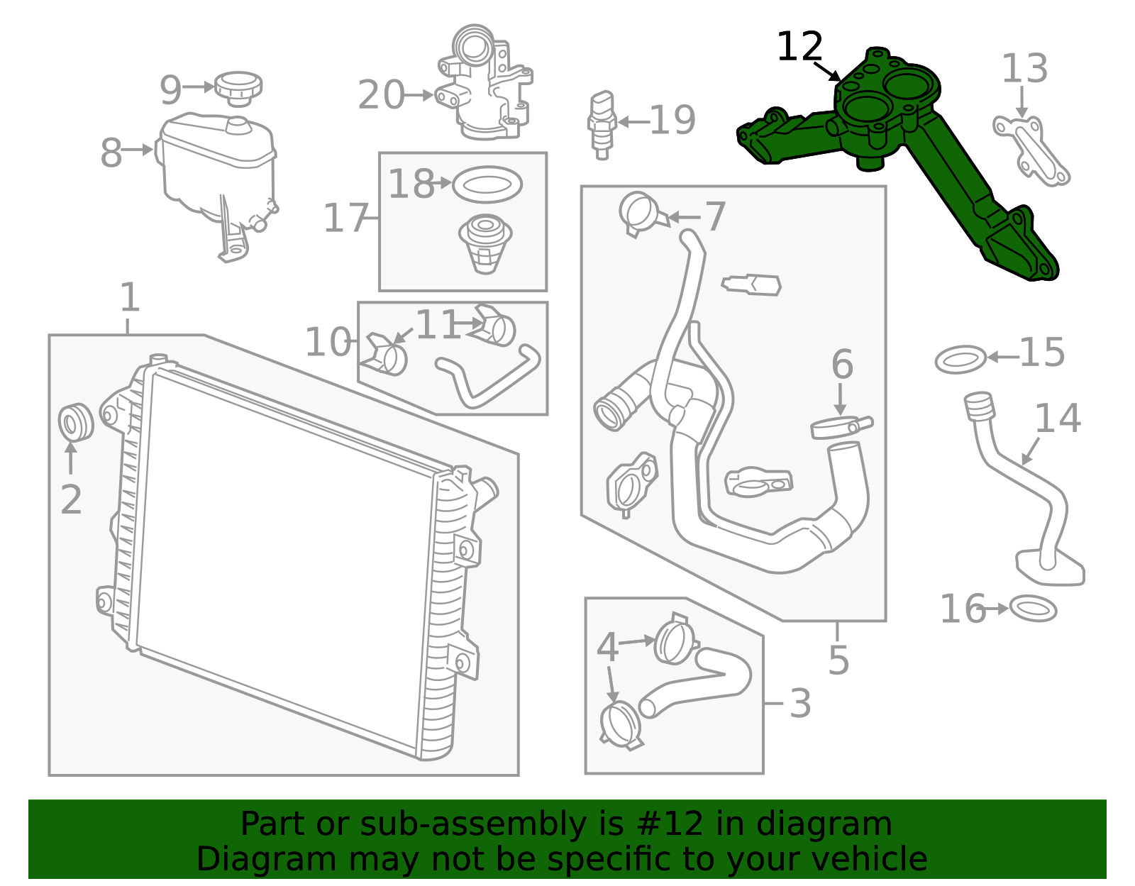 12645998 - High-Quality Engine Coolant Outlet Pipe for 2011-2016 GM ...