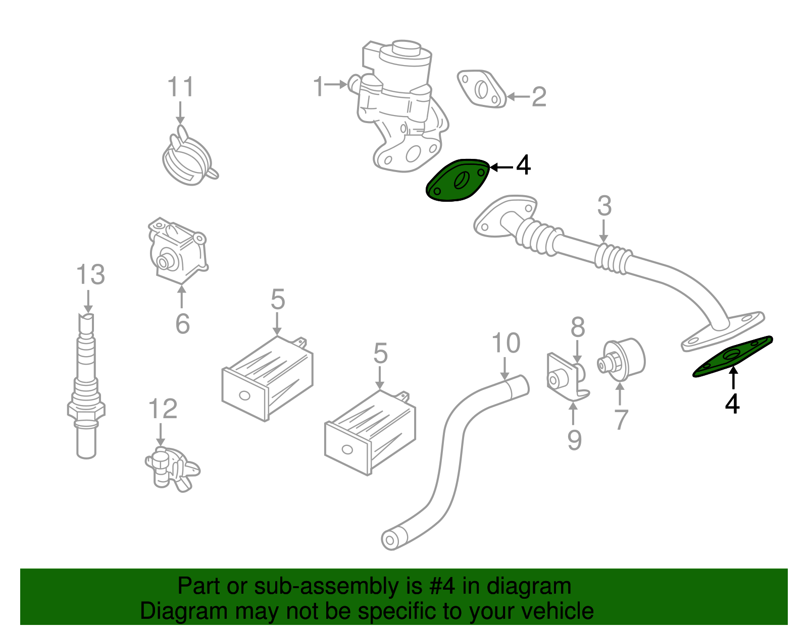 1997-2003 Jaguar Exhaust Gas Re-Circulation (Egr) Valve Spacer Plate ...