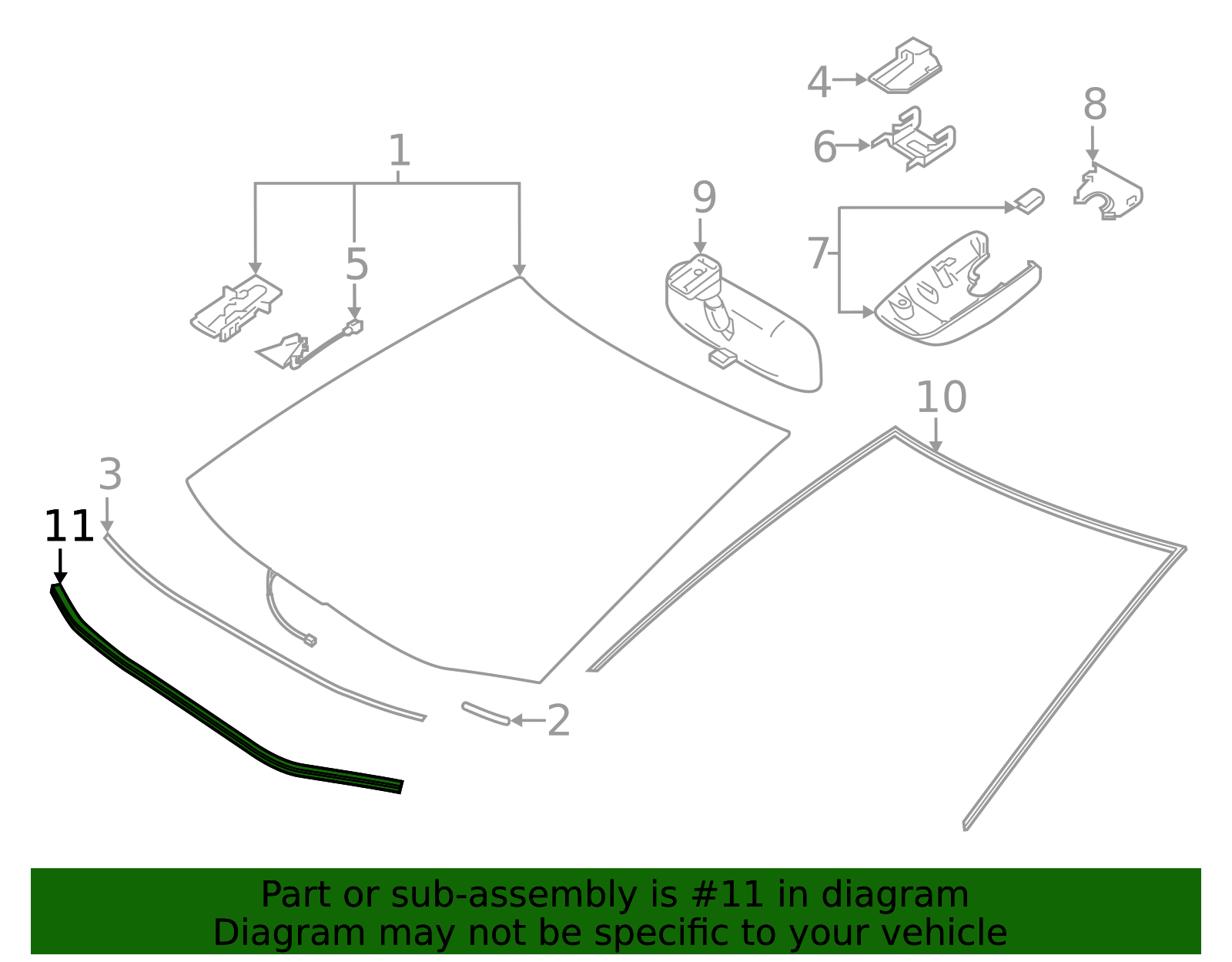 2021-2024 Toyota Corolla Windshield Molding 56153-12030 | OEM Parts Online