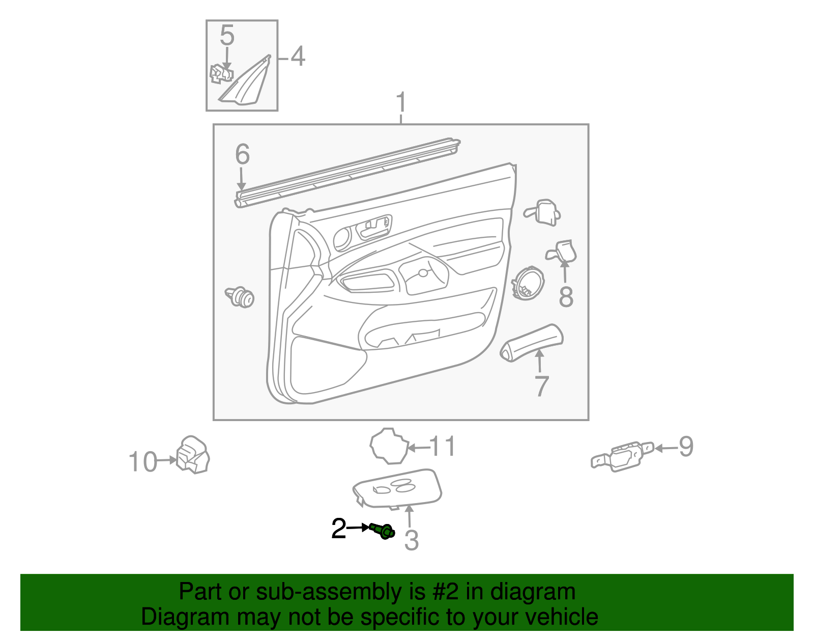 2005-2015 Toyota Door Trim Panel Clip 90467-A0016-B2 | Toyota Parts Center