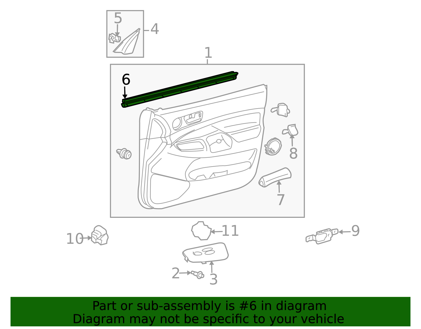 2005-2014 Toyota Tacoma Door Window Belt Weatherstrip 68161-04040 ...