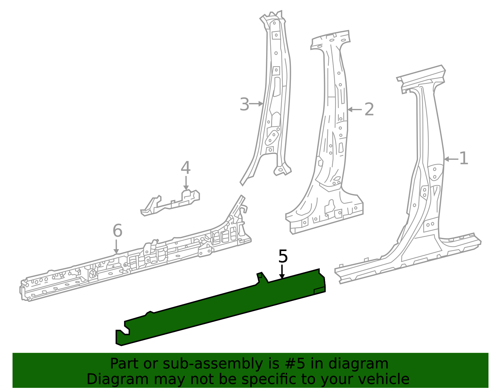 2023-2025 Toyota Rocker Panel Reinforcement 61405-47010 | Toyota Parts ...