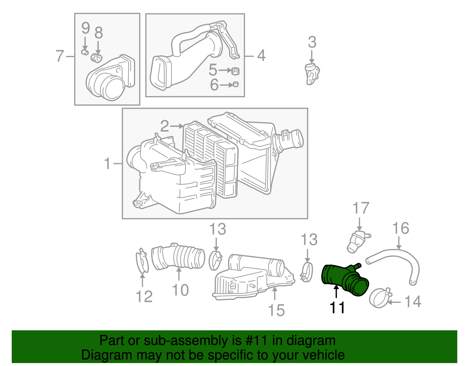 17882-62020 - Air Hose - 2001 2002 Toyota 4Runner | Toyota Parts Delivered