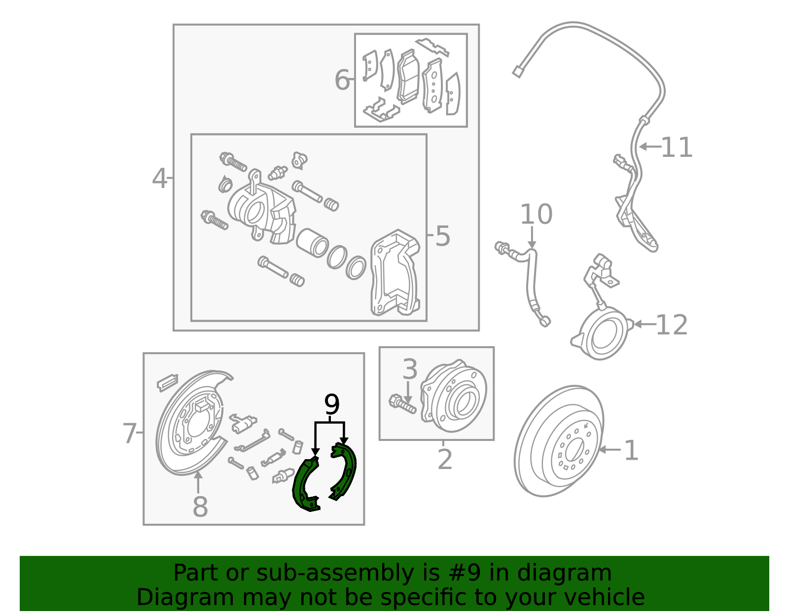 58305-2WA00 - Park Brake Shoes 2014-2015 Kia Sorento | Kia.Parts Store