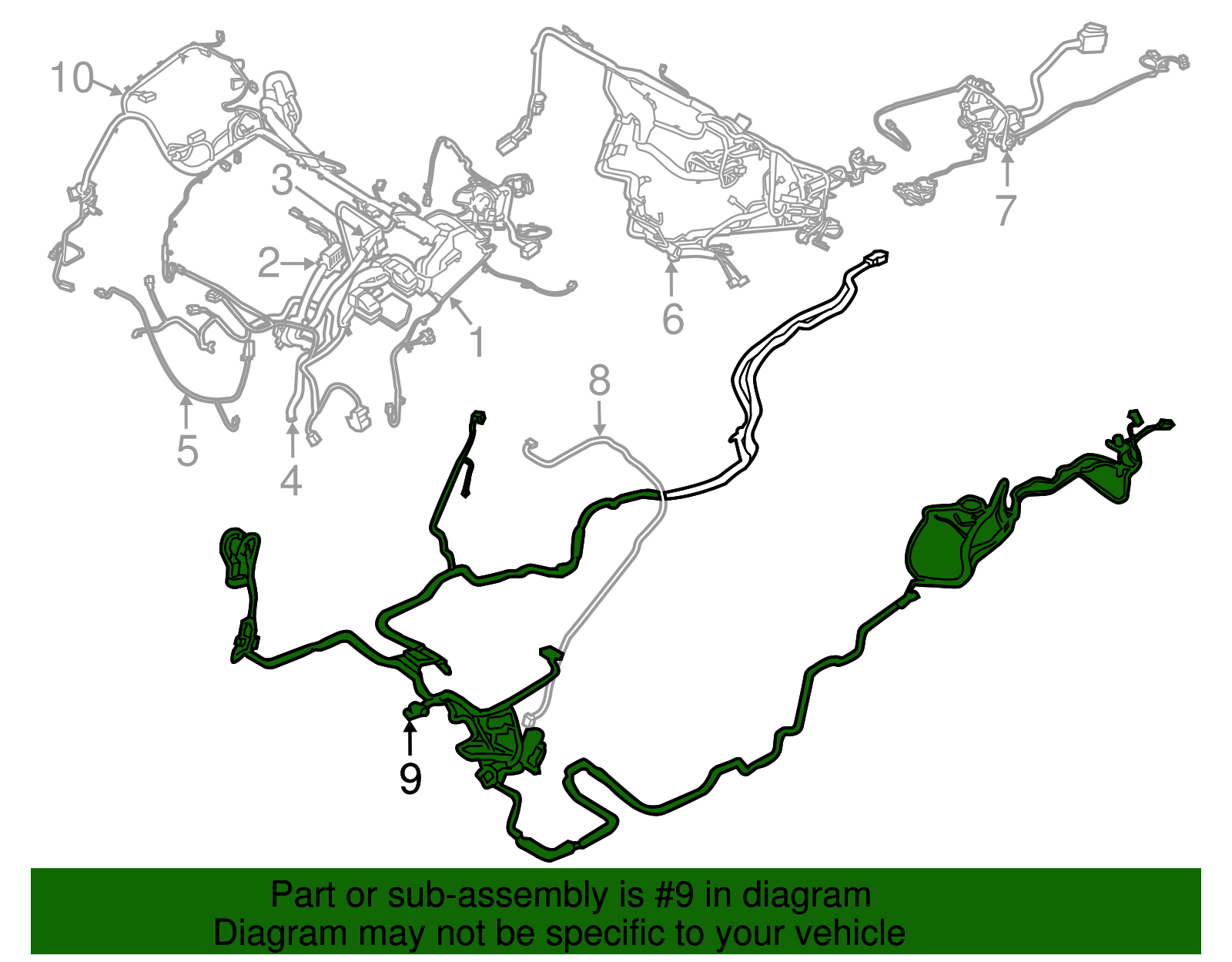 2018-2020 Lincoln MKZ Headliner Wiring Harness JP5Z-14A005-L | Miracle ...