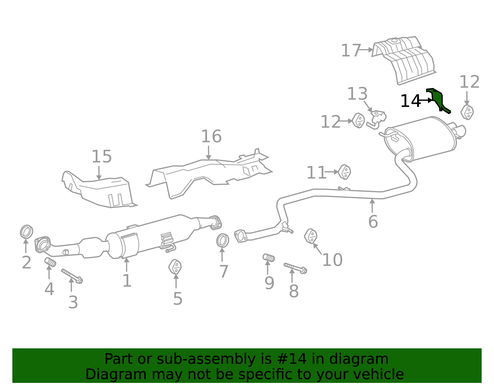 17576-F2010 - Muffler & Pipe Support Bracket 2019-2025 Toyota Corolla | Toyota San Diego Parts
