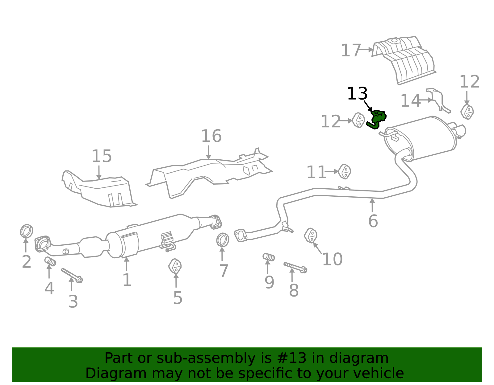 Genuine Toyota Muffler & Pipe Support Bracket part# 17575-F2010 for ...