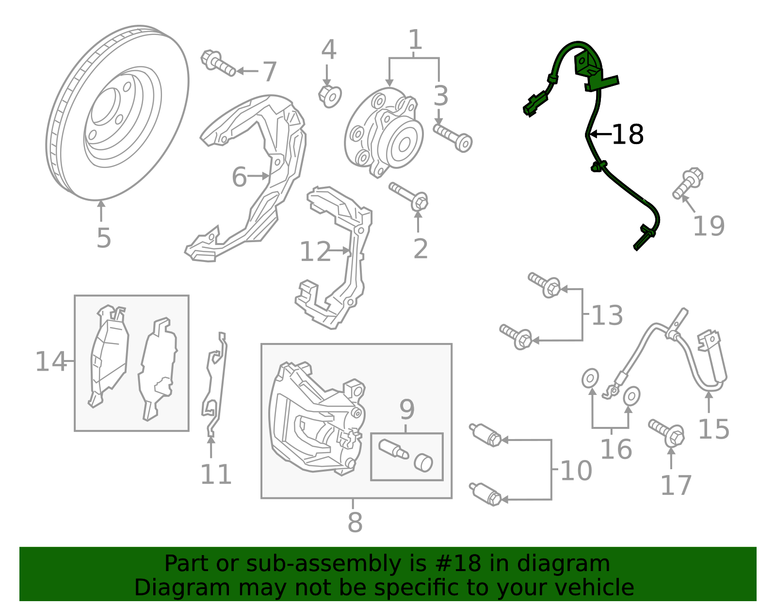 2015-2024 Ford | ABS Wheel Speed Sensor | J2GZ-2C205-D | Walls' Ford Parts