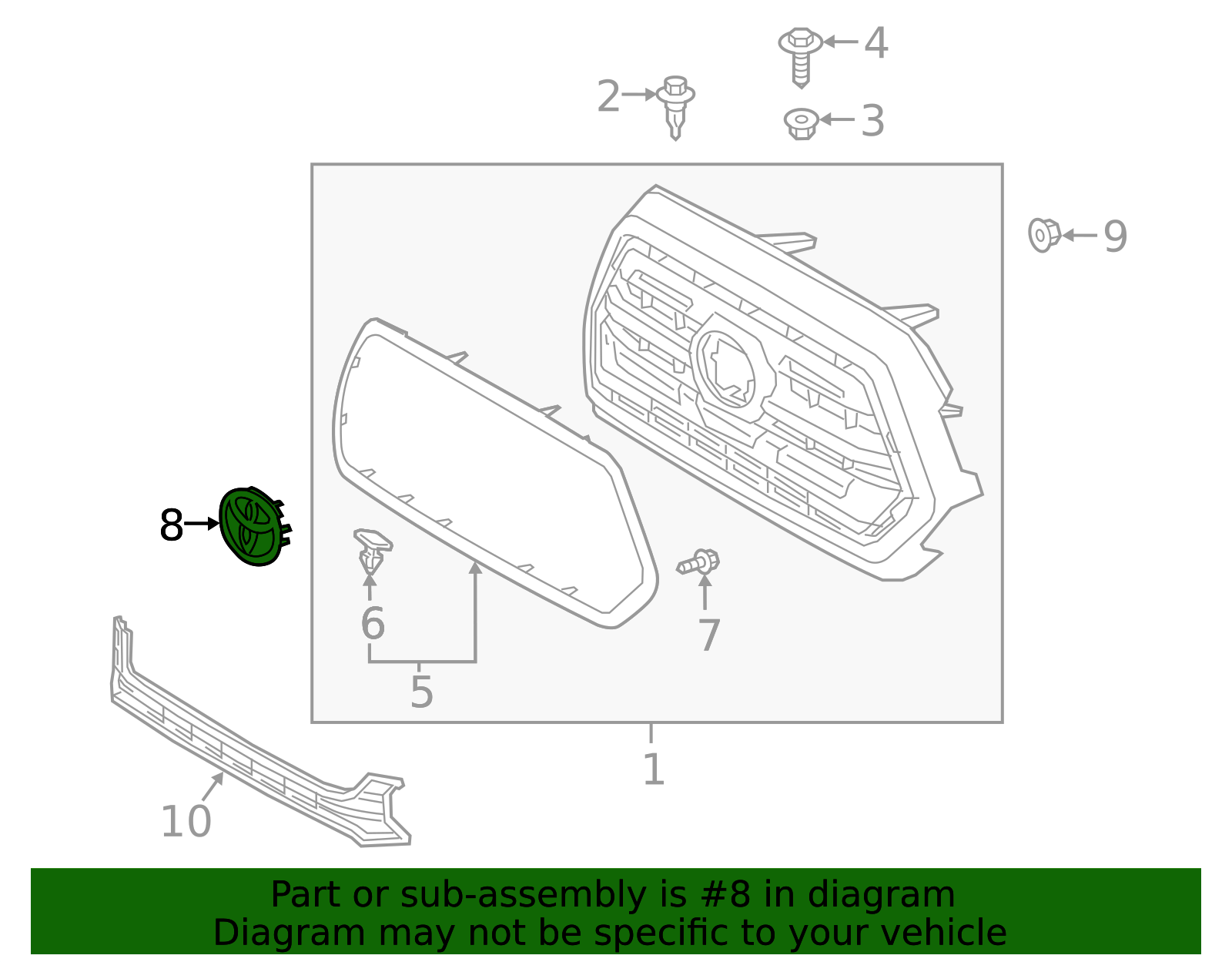 90975-A2014 - Front Grille Emblem - OEM Genuine Toyota Parts
