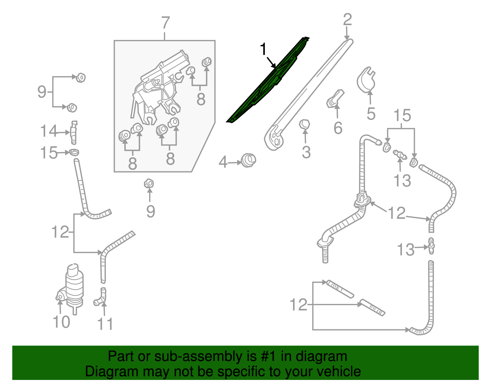 2007-2015 Audi Q7 Wiper Blade 4L0-955-425 | Audi USA Parts