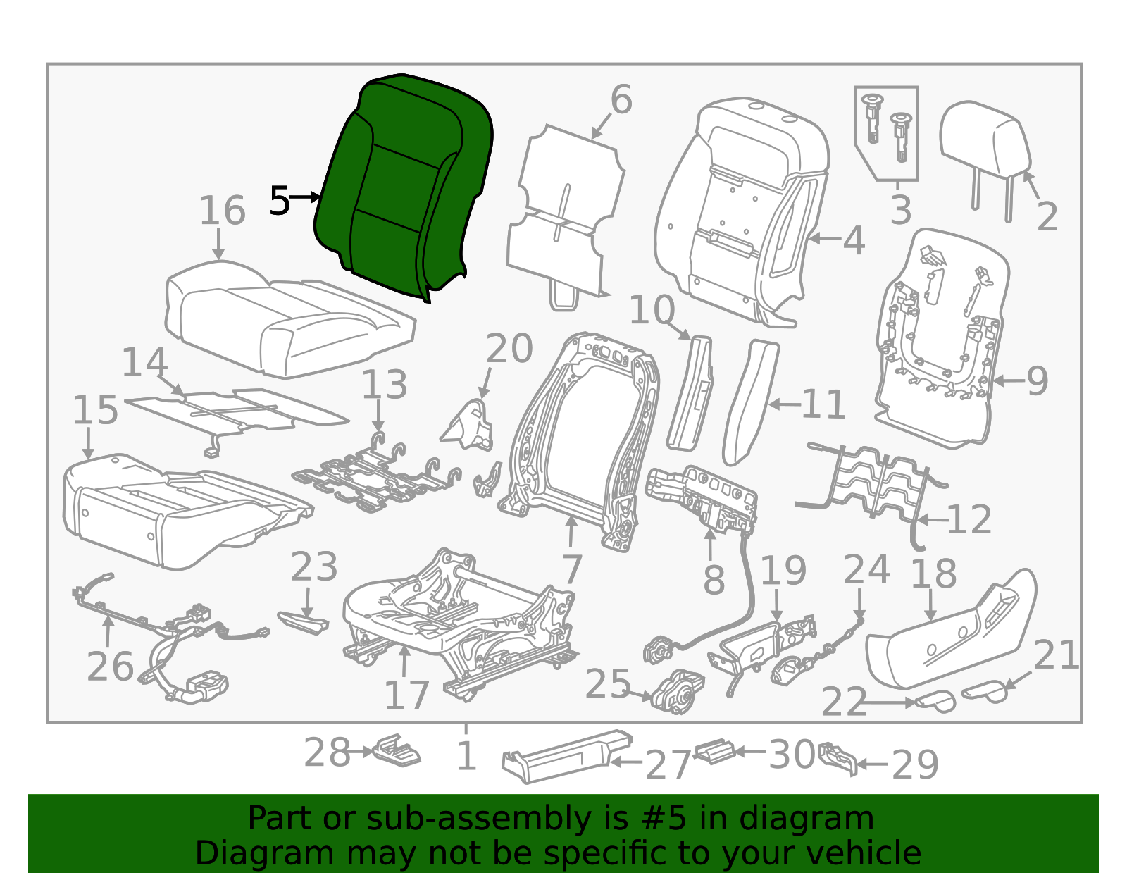 2019 GM Dark Ash Gray Passenger Side Seat Cover 84549898 | Capital ...