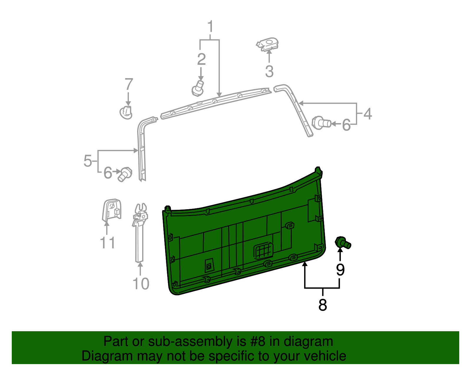 2008-2011 Toyota Sequoia Upper Trim 67939-0C020-E0 | Toyota Parts Center