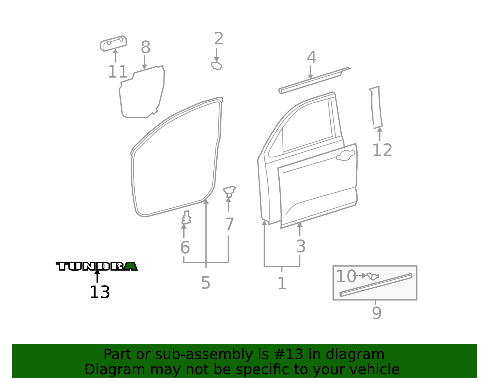 2007-2013 Toyota Tundra Door Emblem 75471-0C040 | Toyota Parts Center