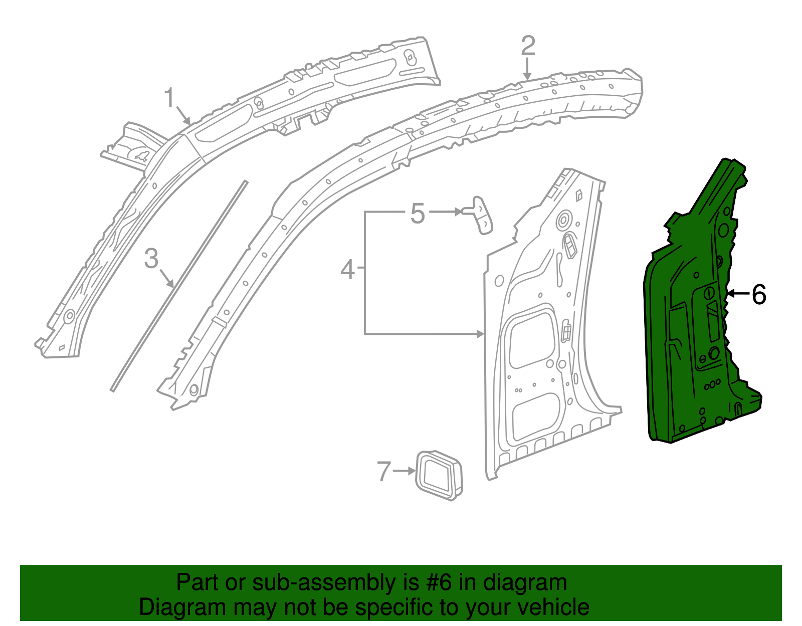 2014-2019 Cadillac CTS Passenger Side Body Hinge Pillar Outer Panel Reinforcement 20996751 ...