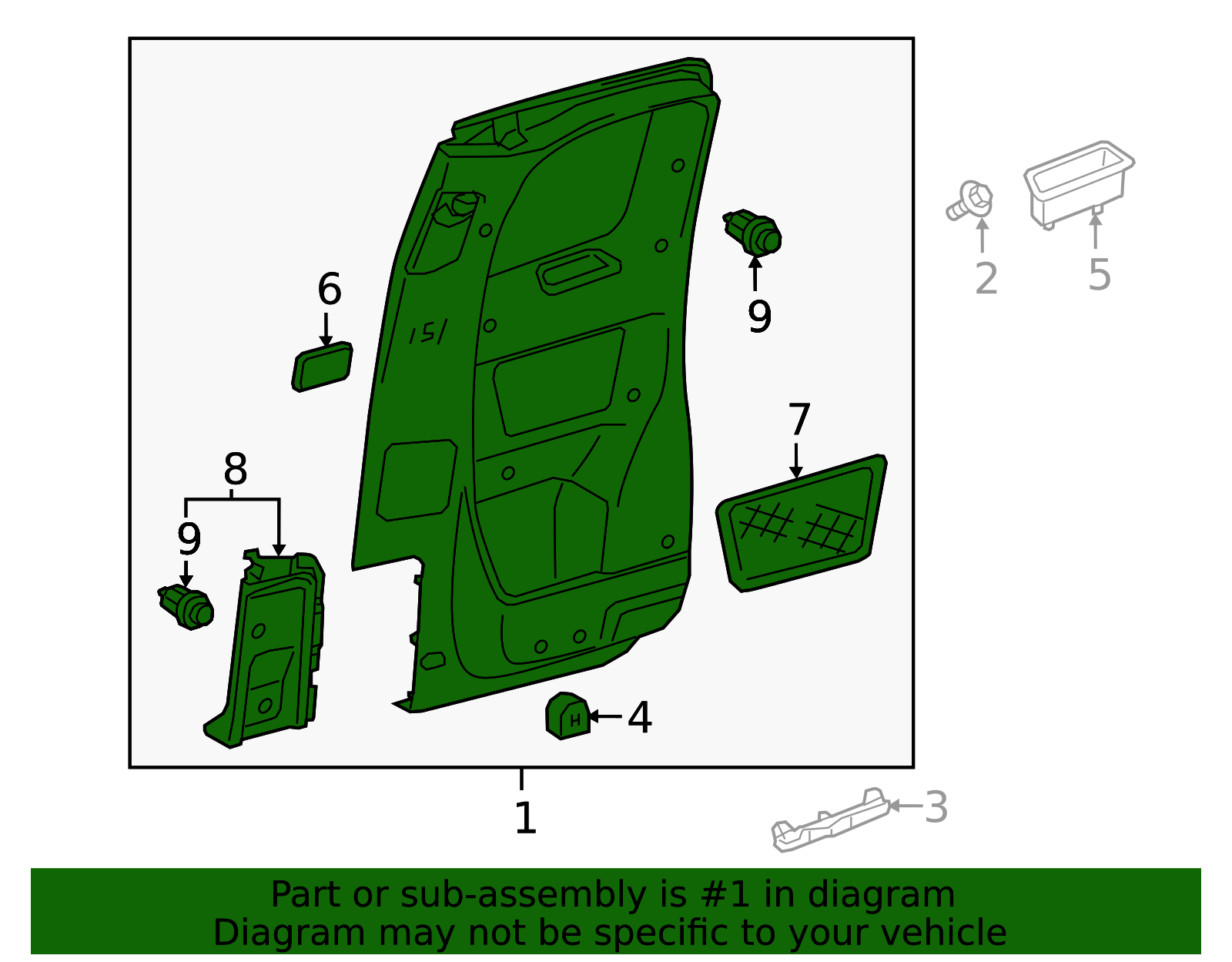Genuine Official Toyota Door Trim Panel part# 62510-04041-C1 for 2016 ...