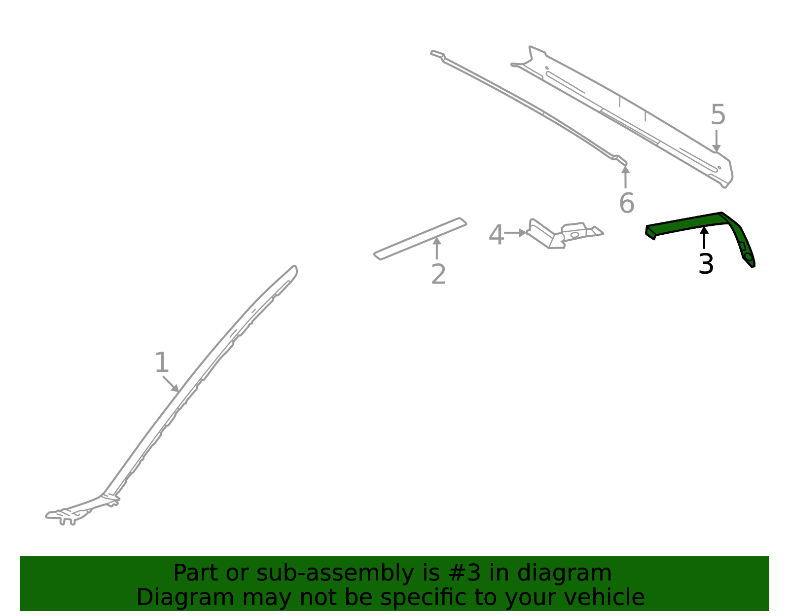 75554-AK010 - Drip Molding 2024-2025 Toyota Tacoma | Longo Toyota Parts