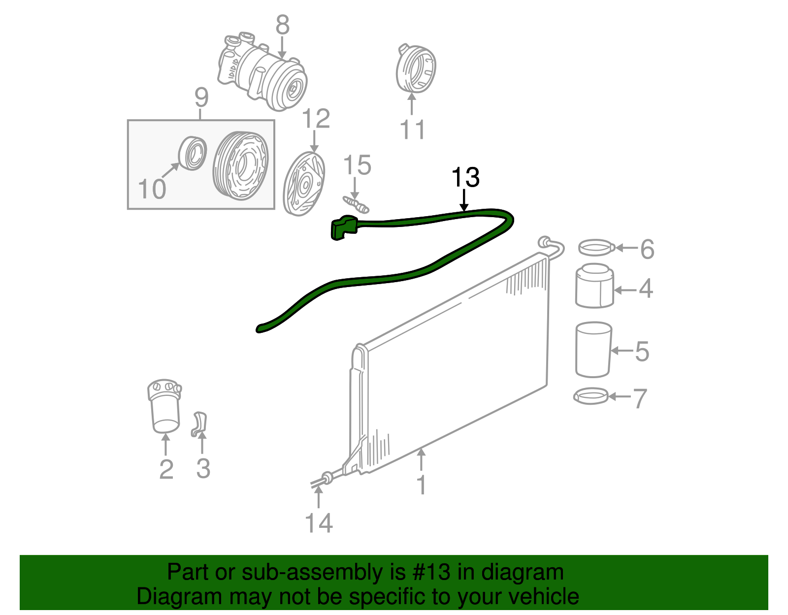 2001-2002 GM Air Conditioning Compressor and Condenser Hose Assembly ...