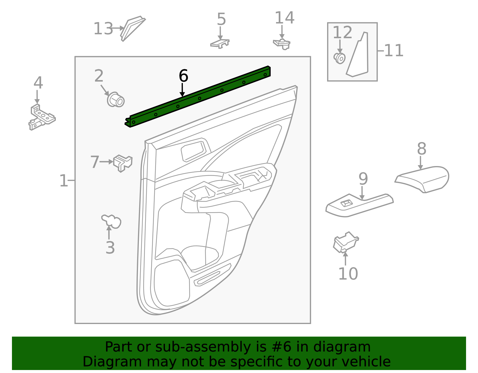 2012-2016 Honda CR-V Door Window Belt Weatherstrip 72835-T0A-A01 | OEM ...