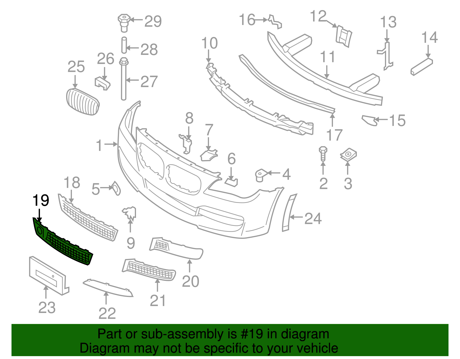 51118050293 - 2010-2015 BMW Center Grille (51-11-8-050-293) | BMW of ...