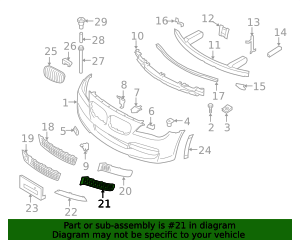51117903673 - 2010-2015 BMW Outer Grille (51-11-7-903-673) | BMW of ...