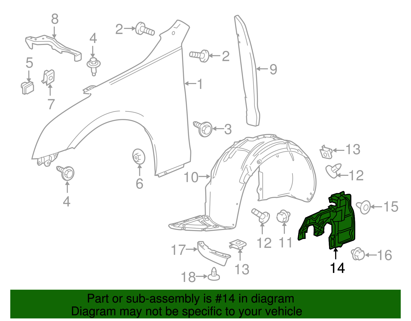 23219322 - OEM GM Fender Liner | GMPartsCenter.net | GM Parts Center