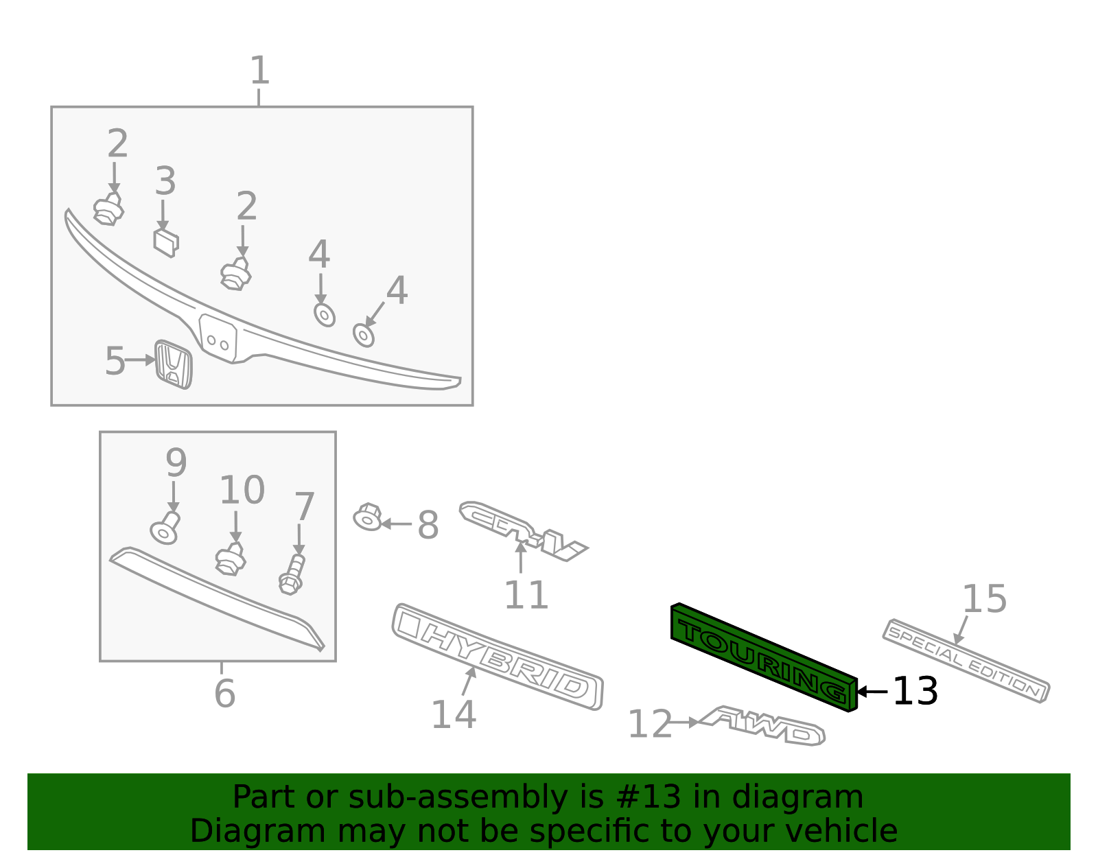 2017-2022 Honda CR-V Nameplate 75716-TLA-A00 | Honda Factory Parts