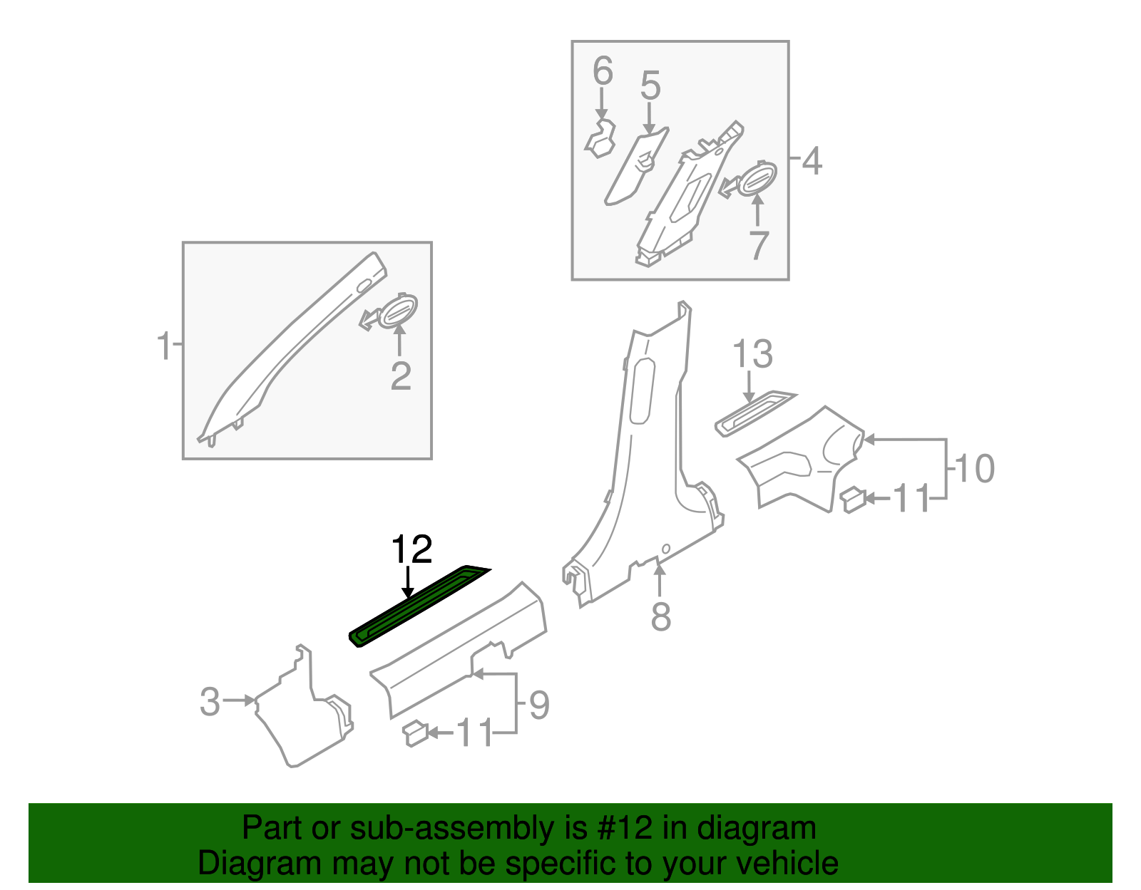 85873-3W000GAH - Front Sill Plate 2011-2016 Kia Sportage | Kia.Parts Store