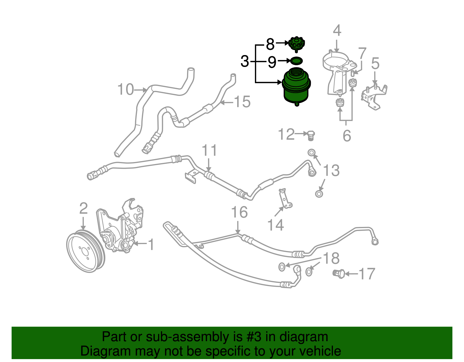 32416782538 - 2002-2013 BMW Power Steering Pump Reservoir (32-41-6-782 ...
