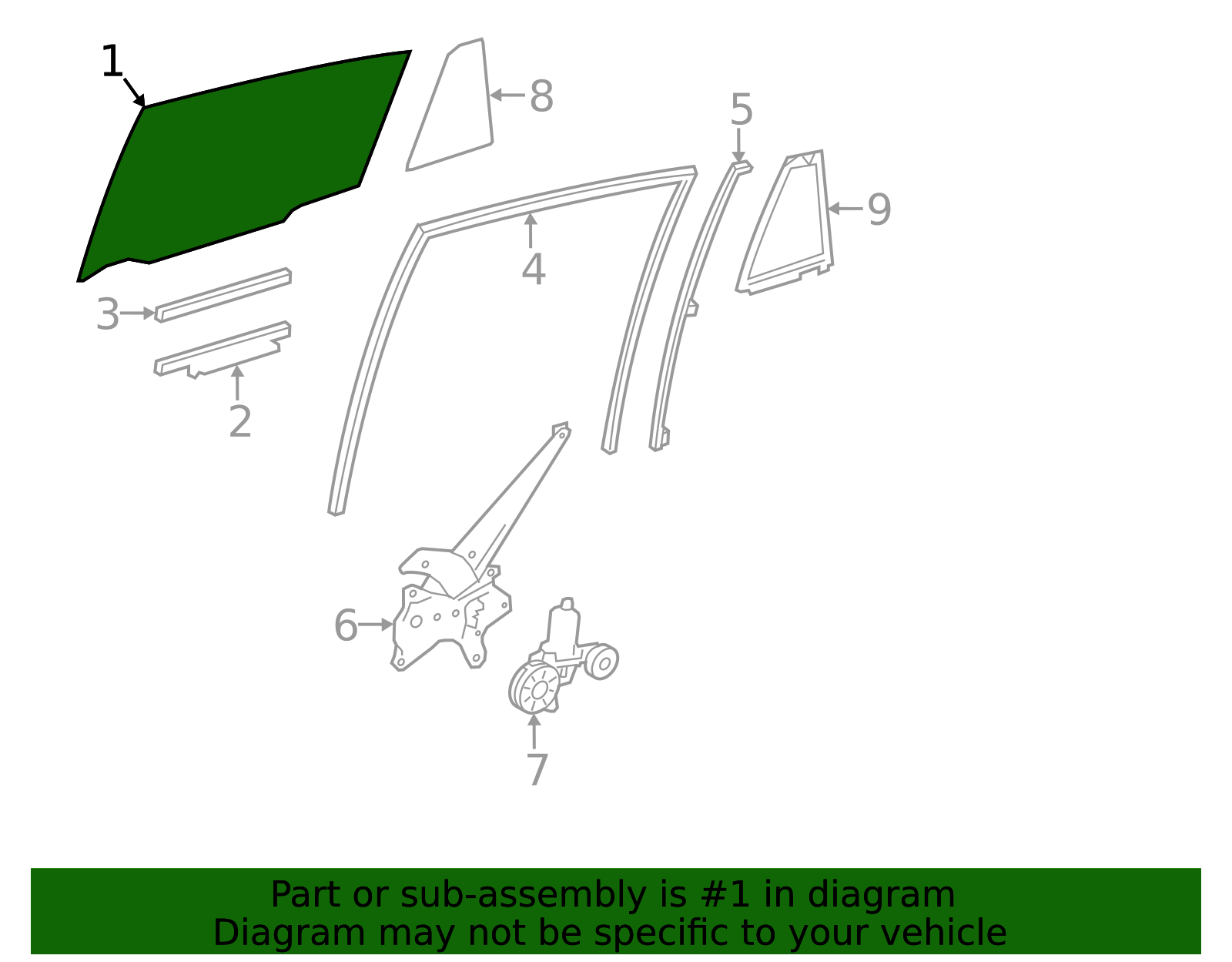 2013-2018 Toyota RAV4 2013-2018 Toyota RAV4 - Movable Glass 68113-0R050 ...