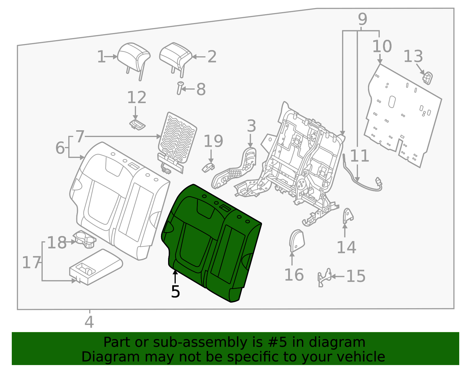Hyundai - 88360-CW020-PUA - Seat Back Cover - 2022-2025 Hyundai | OEM ...
