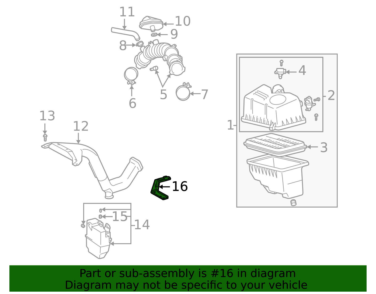 2002-2006 Toyota Camry Engine Air Intake Resonator Bracket 17119-28040 ...
