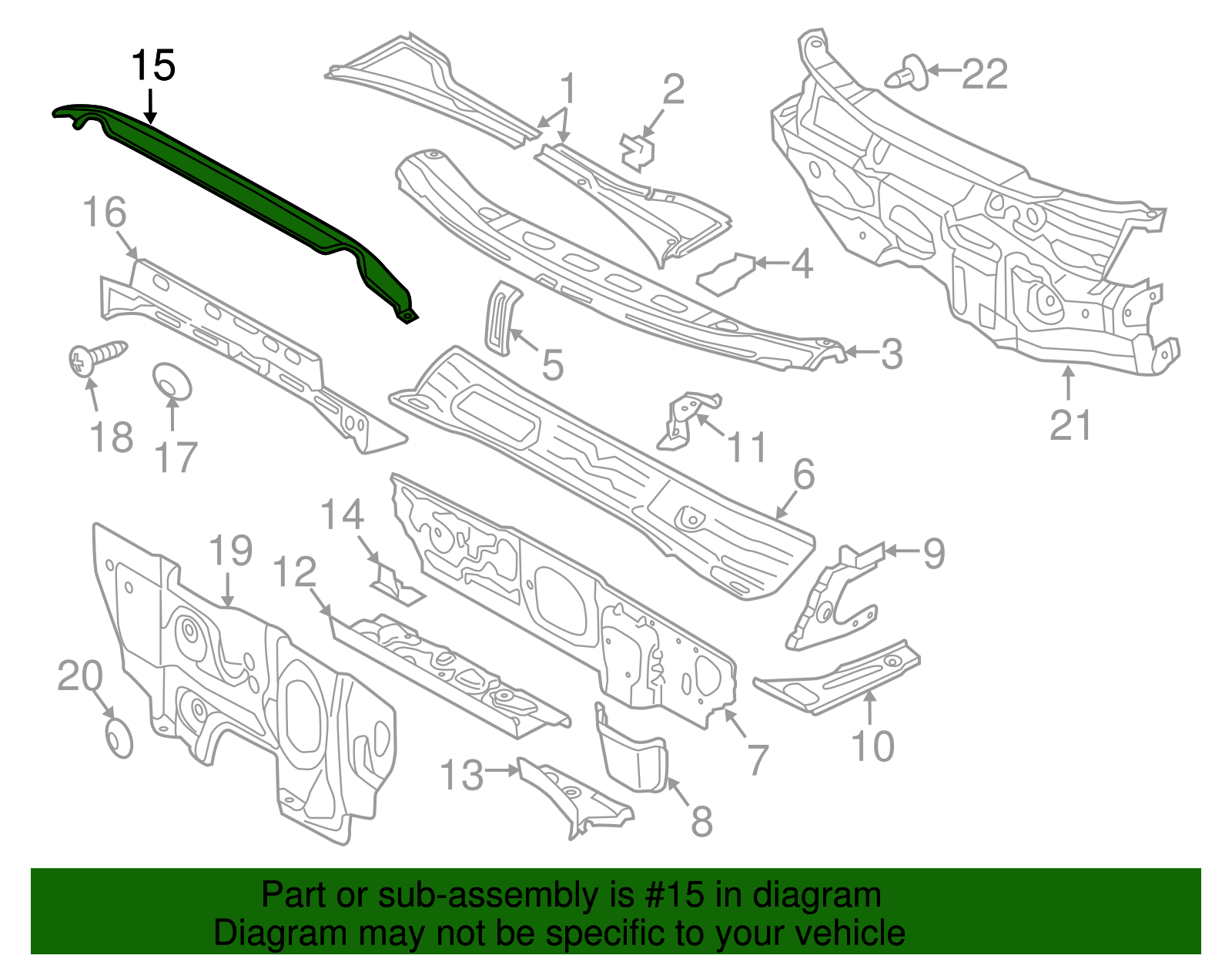 2015-2019 Volkswagen Cross Bar 5G0-805-275-C | OEM Parts Online