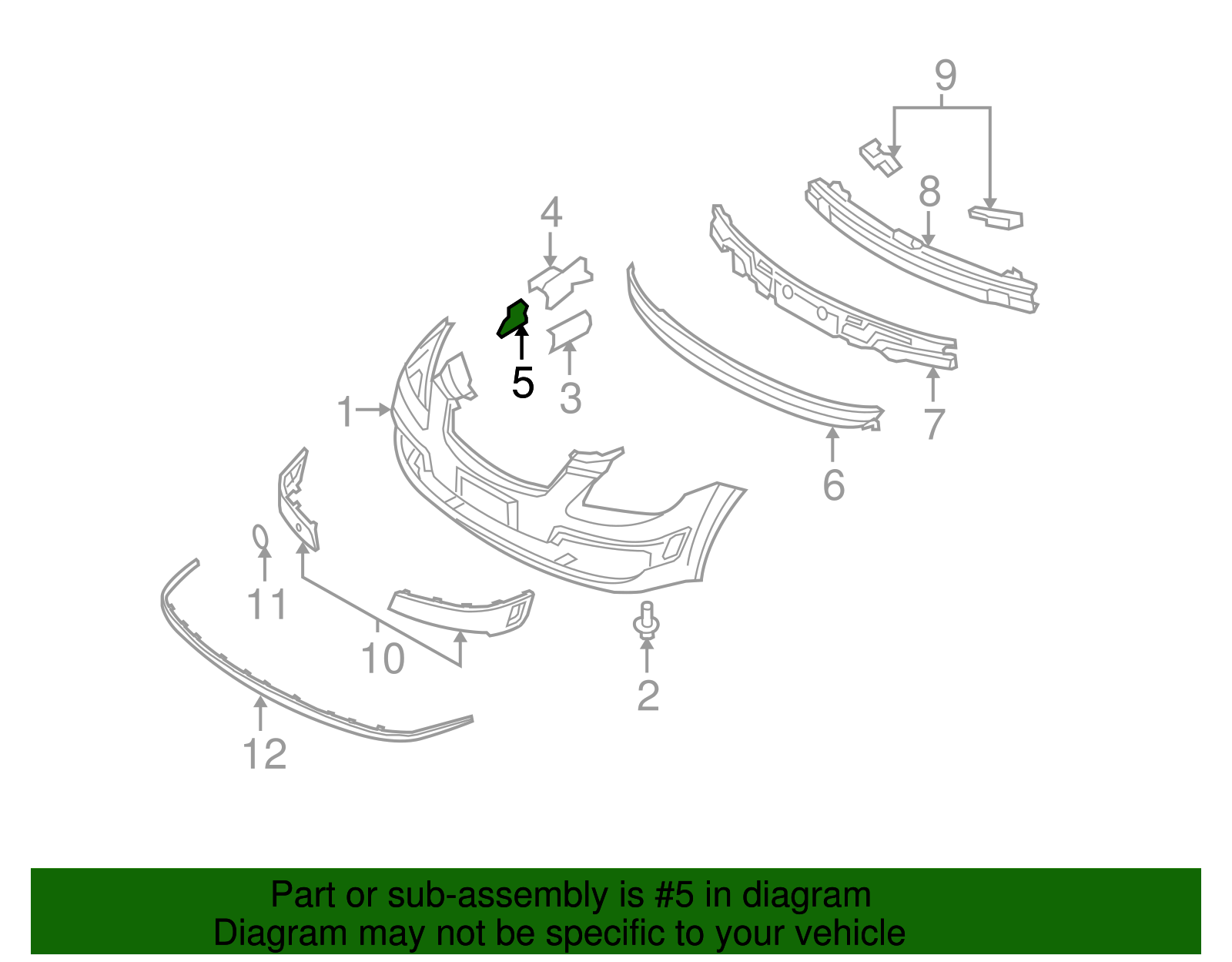 2006-2011 Kia Bumper Cover Side Bracket - Passenger Side (RH) 86516 ...