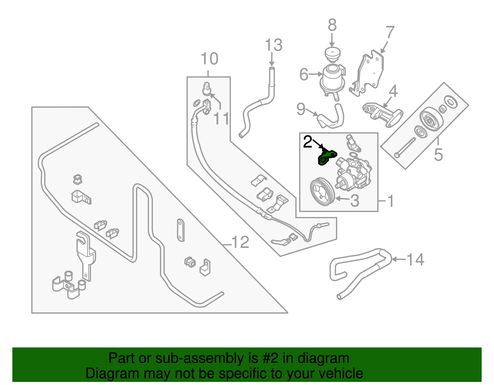 2005-2015 Nissan Power Steering Pump Bracket 49121-EA200 | Nissan RVA