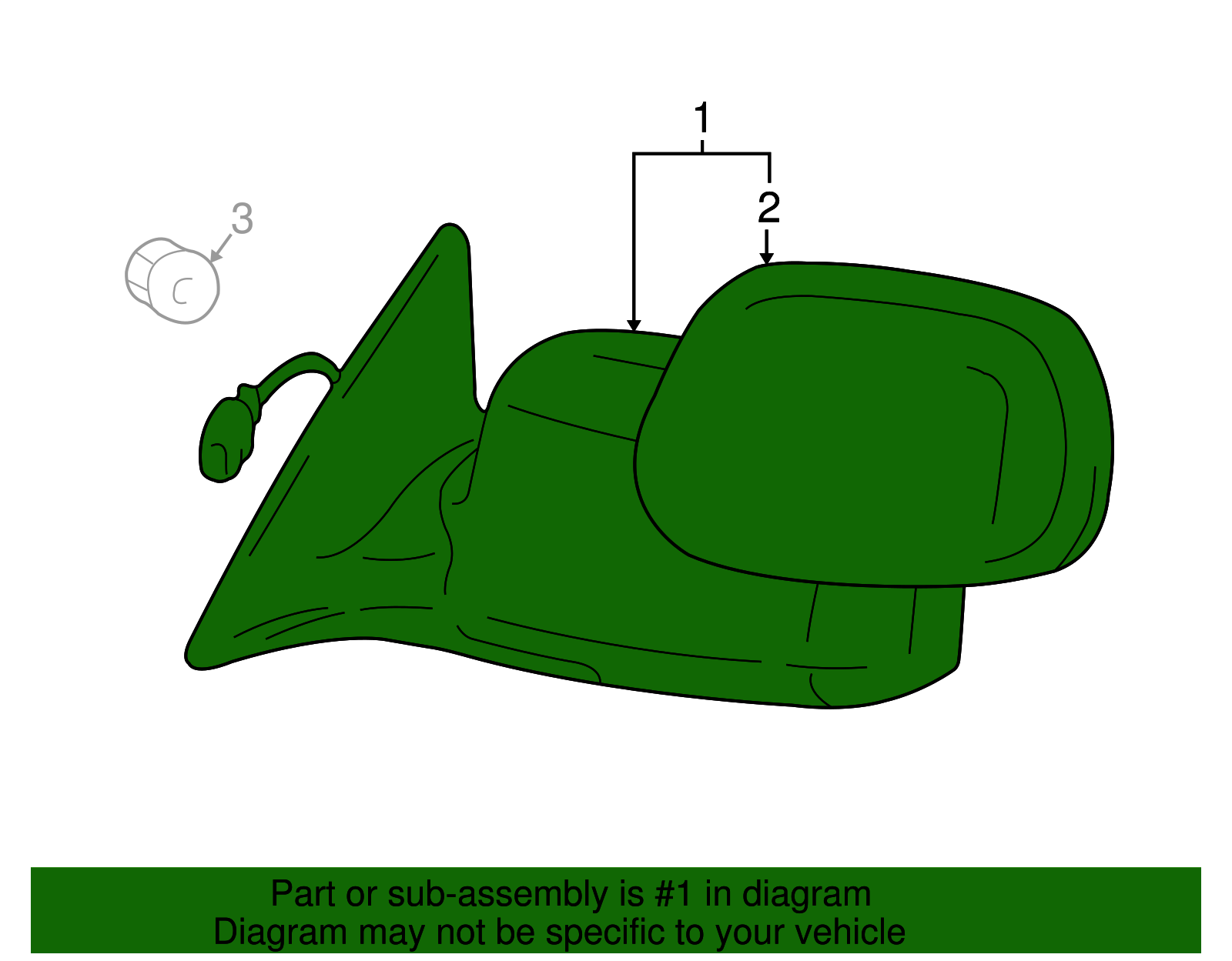 2001-2002 Toyota Sequoia Mirror - Outside Right - PASSENGER SIDE 87910 ...