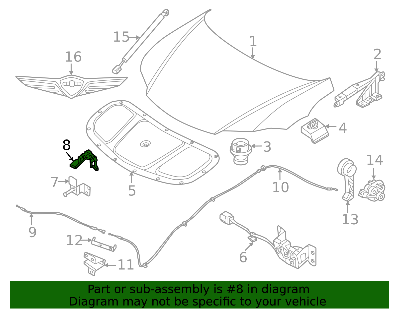 81140-CU000 - Release Lever 2023-2025 Genesis GV60 | Hyundai OEM Part