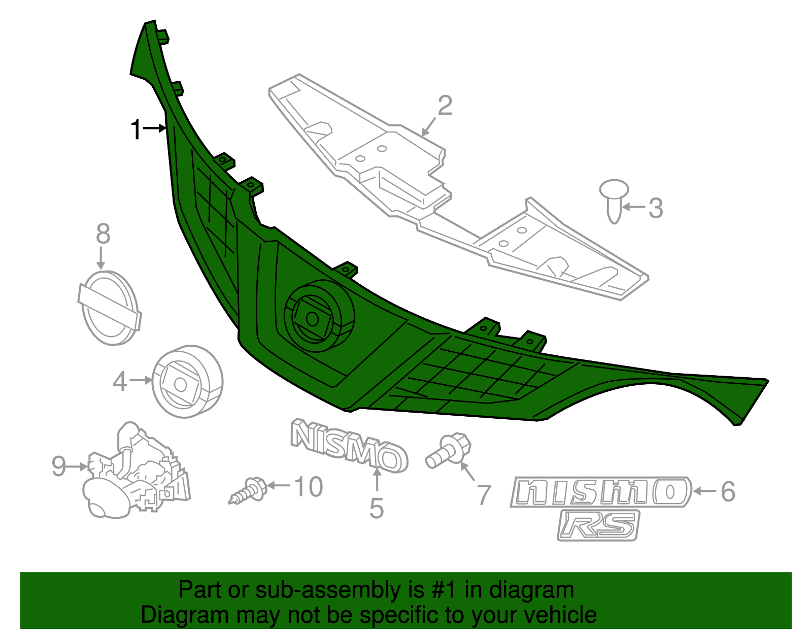2015-2017 Nissan Juke Grille Assembly 62070-4FT1B | Nissan Parts Central